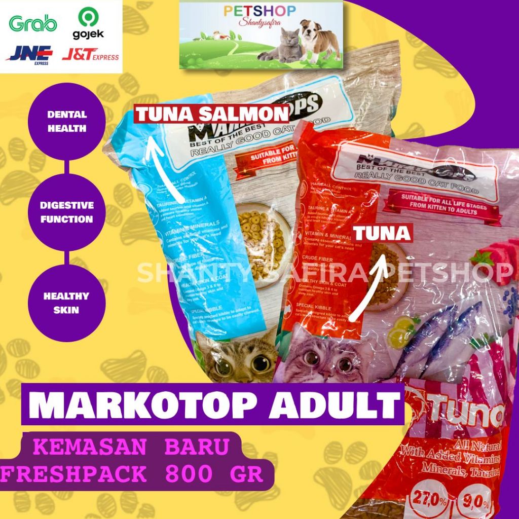 Jual MAKANAN KUCING PREMIUM MARKOTOP DRY ADULT 800 GR MAKANAN KERING ...