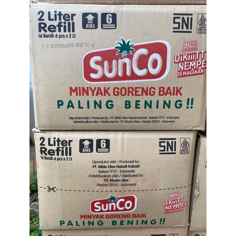 Jual Minyak Sunco 1 Dus isi 6 pouch x 2 liter | Shopee Indonesia