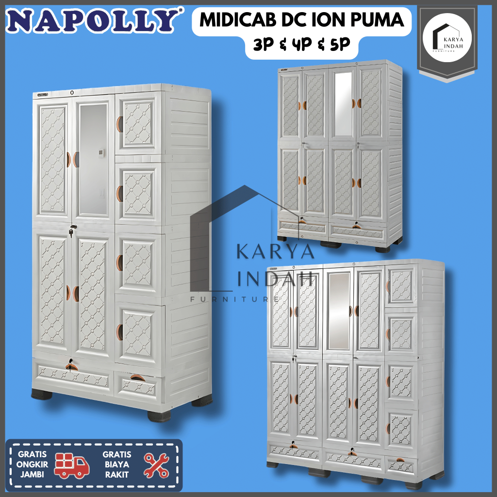 Jual Lemari Plastik NAPOLLY MIDICAB DC ION PUMA - Mini Cabinet Pakaian ...