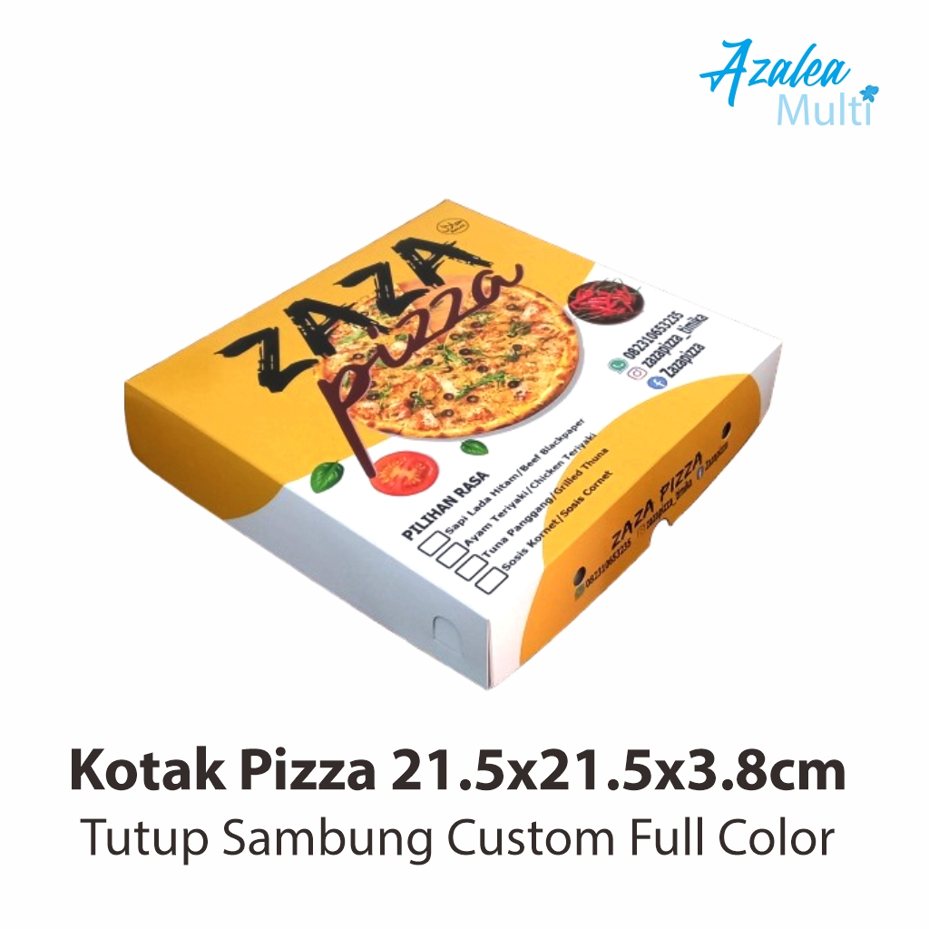 Jual Kotak Pizza Custom 21.5x21.5x3.8cm / Kemasan pizza / kemasan ...