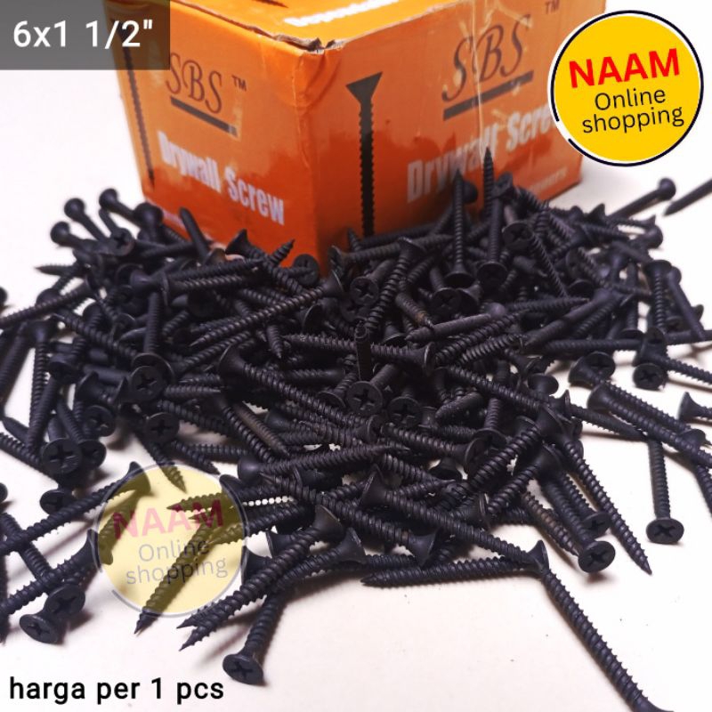 Jual (6x1 1/2 ") BAUT SKRUP 1.5 INCH - BAUT SEKRUP HITAM 1,5 IN - BAUT ...