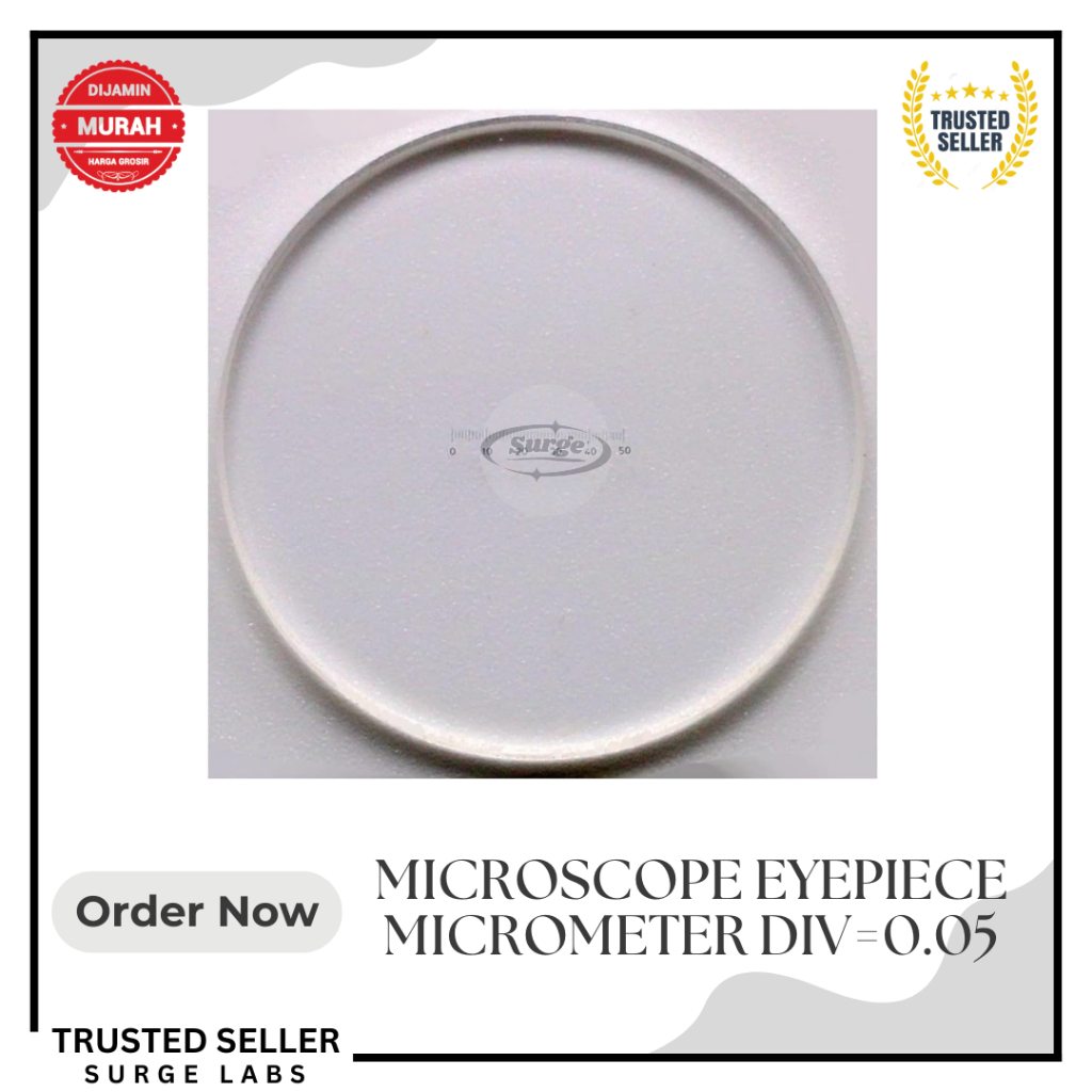 Jual Microscope Eyepiece Micrometer DIV=0.05 - D=25x25mm Ruler, Untuk ...