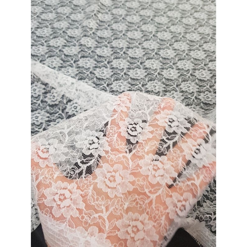 Jual BROKAT MAWAR PUTIH lebar 110cm atau KRISAN PUTIH LEBAR 150CM ...