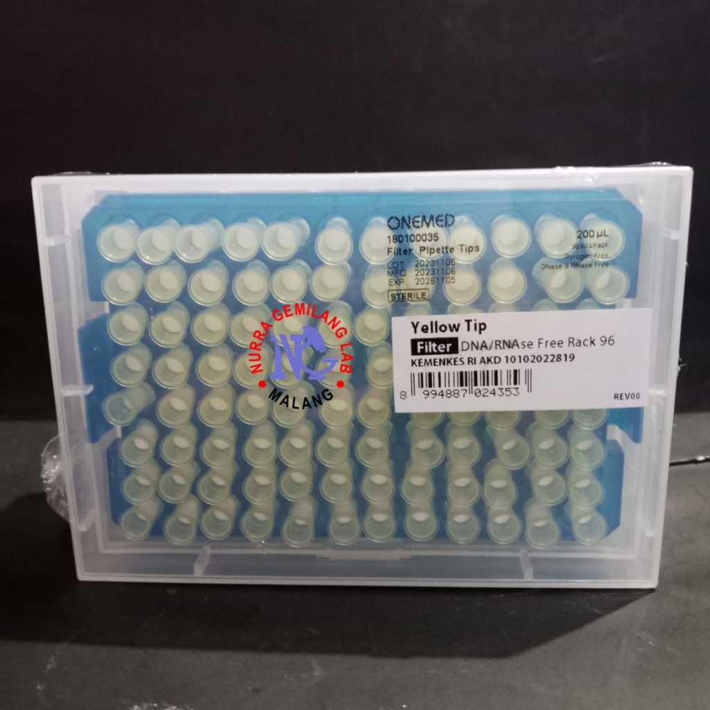 Jual Box Yellow Tip + Filter DNA/RNAse free isi 96tips | Rak 96well ...
