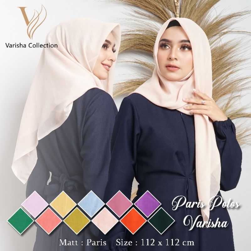 Jual VARISHA 2# Kerudung Segiempat Hijab Paris Polos VARISHA Collection | Shopee Indonesia