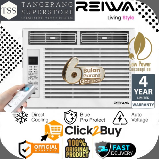 Jual AC WINDOW REIWA CW-0501RA CW0501 RA 0501RA 1/2 PK STANDARD LOW ...