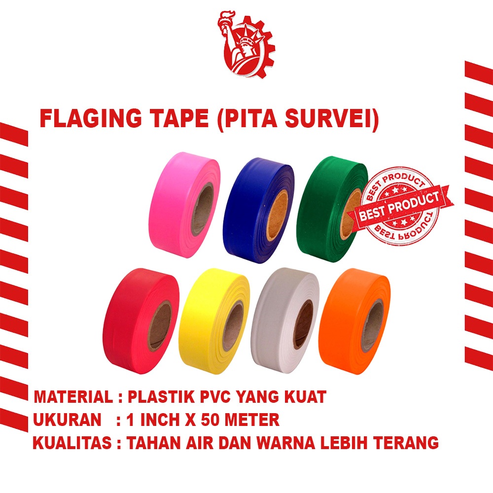 Jual Flagging Tape Pita Survey 1x50 M Pita Penanda Wilayah | Shopee ...