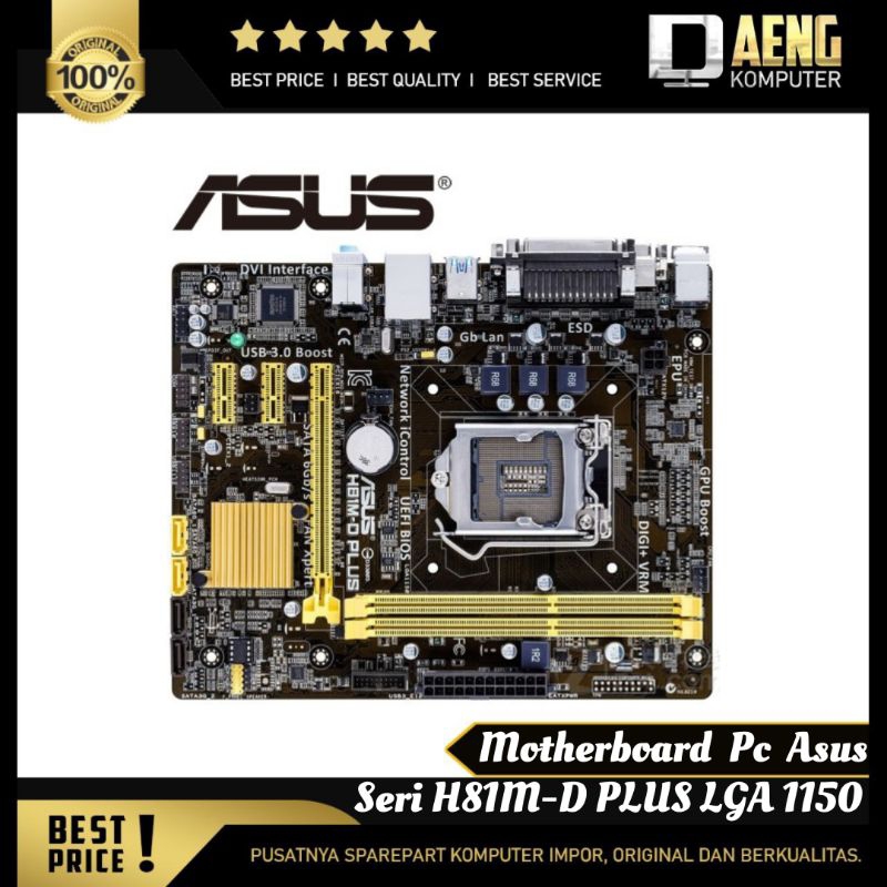 Jual Motherboard Mainboard Mobo PC Asus H81M -D PLUS Socket LGA 1150 Gen 4 | Shopee Indonesia