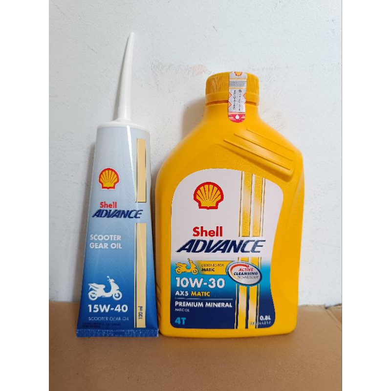 Jual Paket Oli Shell AX5 10W 30/ 20W 40 800ml + Oli Gardan Shell 120ml ...