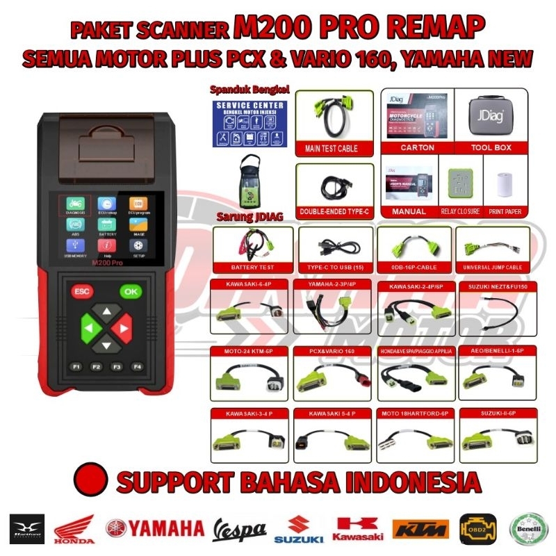 Jual UFDATE NEW SCANNER JDIAG M200 UNTUK SEMUA MOTOR PAKET FULL ...