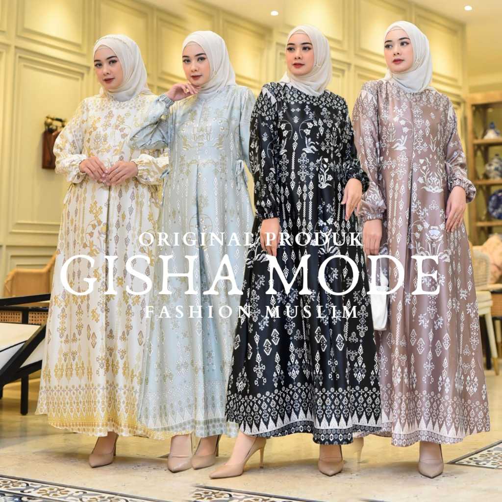 Jual Gamis JASMINE Bahan Silk Premium Motif Bunga Premium Fashion ...