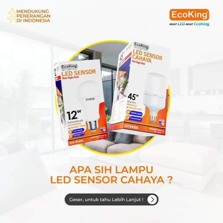 Jual Ecoking Lampu Bohlam LED ECoking rumah Sensor Cahaya Otomatis ...