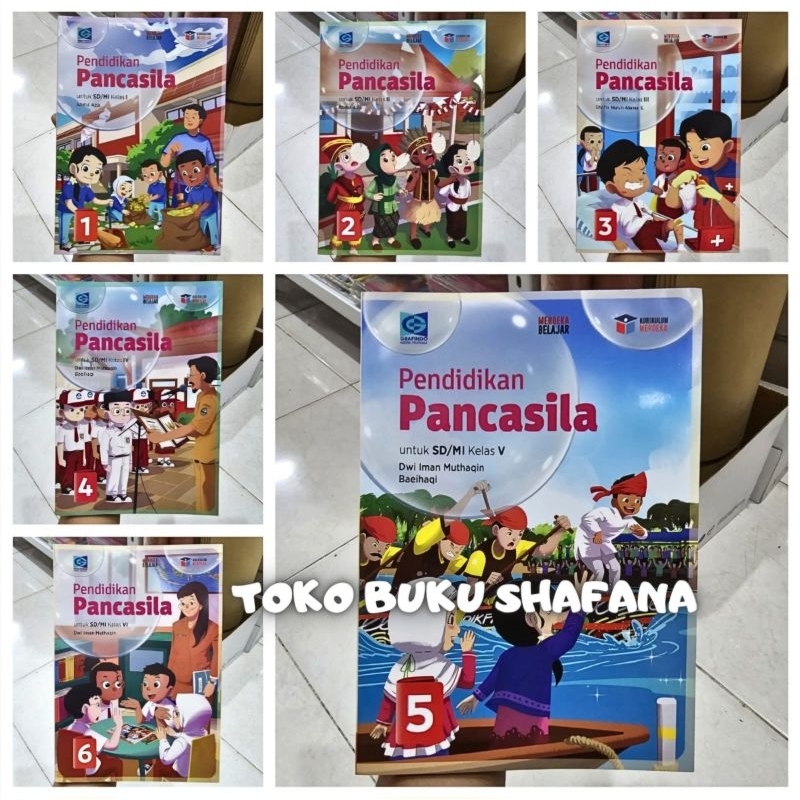 Jual Buku Pendidikan Pancasila Kelas 1 2 3 4 5 6 SD Grafindo Kurikulum Merdeka ( KURMER ...