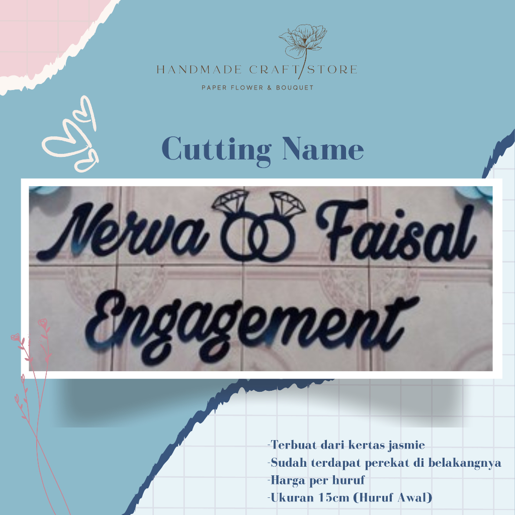 Jual Tulisan Custom "Nama/ Engagement/ Akad/ Ulang Tahun/ Aqiqah ...