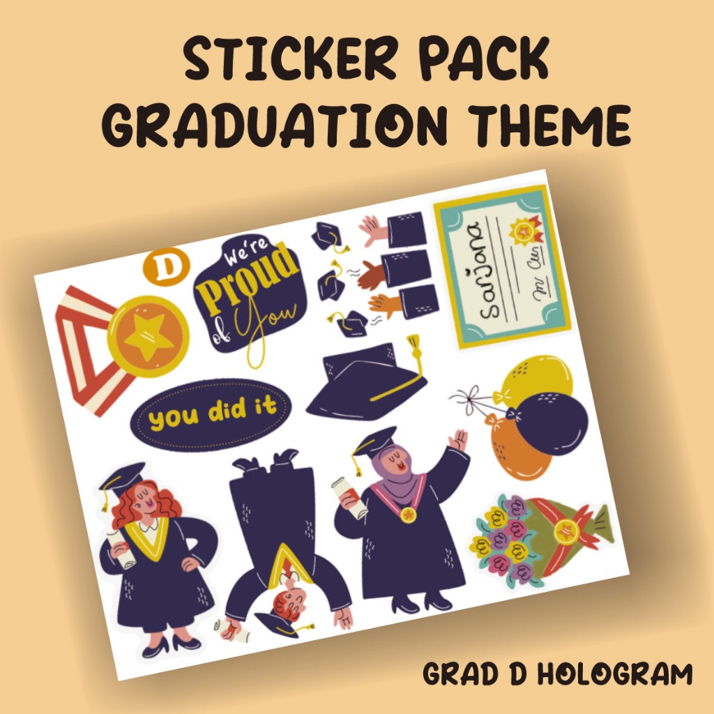 Jual STICKER PACK GRADUATION THEME PAKET STIKER KELULUSAN WISUDA ...