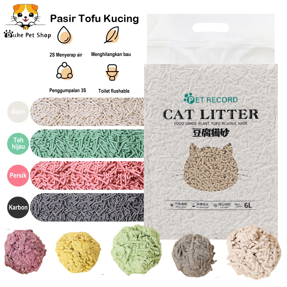 Jual PET-RECORD Pasir Tofu Kucing Murah 6 Liter Tofu Soya Cat Litter ...