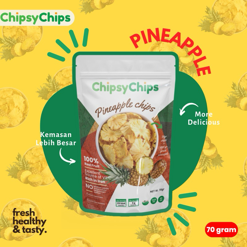 Jual CHIPSYCHIPS KERIPIK BUAH NANAS 70GR / FRUIT CHIPS PINEAPPLE ...