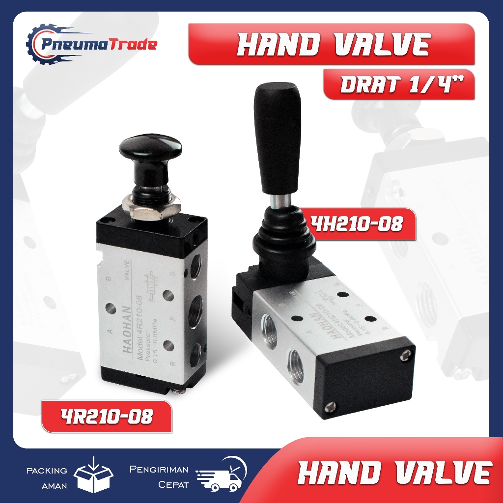 Jual Hand Pull Valve Haohan - 4H210-08 - (Drat 1/4") - Pneumatic Valve | Shopee Indonesia