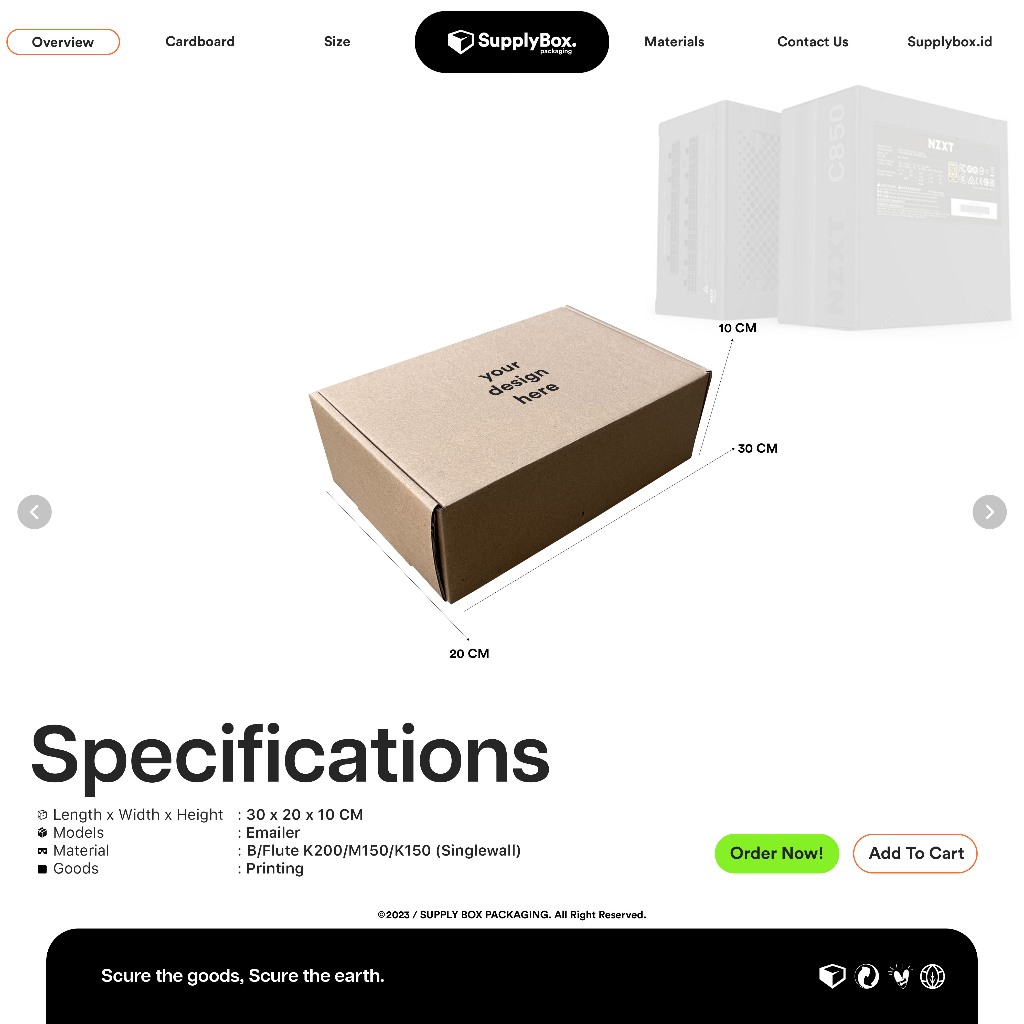 Jual KARDUS BOX PACKAGING PRINTING 30 x 20 x 10 CM | Kardus | Dus Box ...