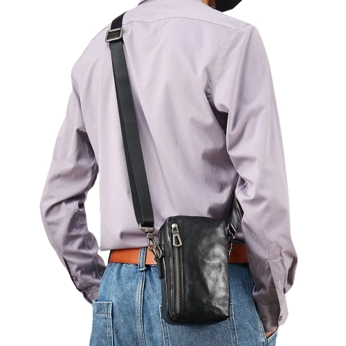 Jual Tas Selempang Mini Kulit Asli Pria - Tas Selempang Pinggang Asli ...