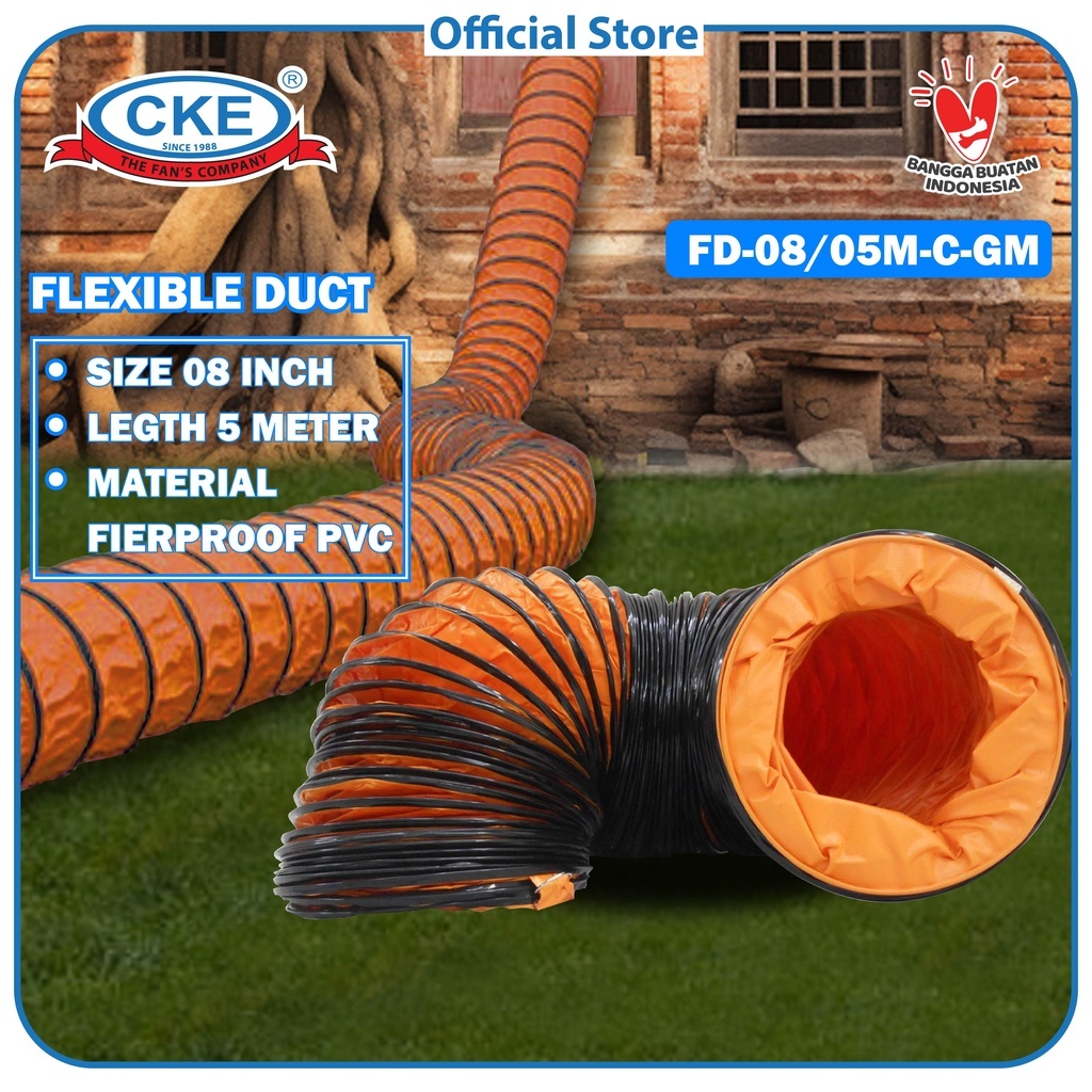 Jual CKE Flexible Duct FD-08/05M-C-GM size 8 Inch 5 Meter Duct Hose ...