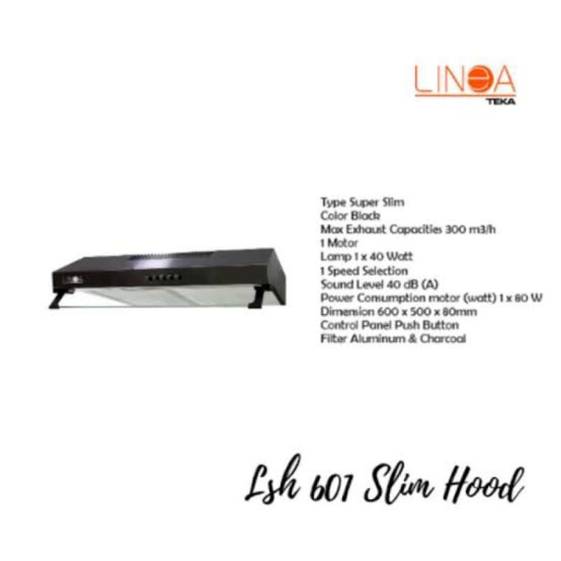 Jual LINEA Cooker Hood LSH 601 Black Slim Hood - Alat penghisap Asap ...