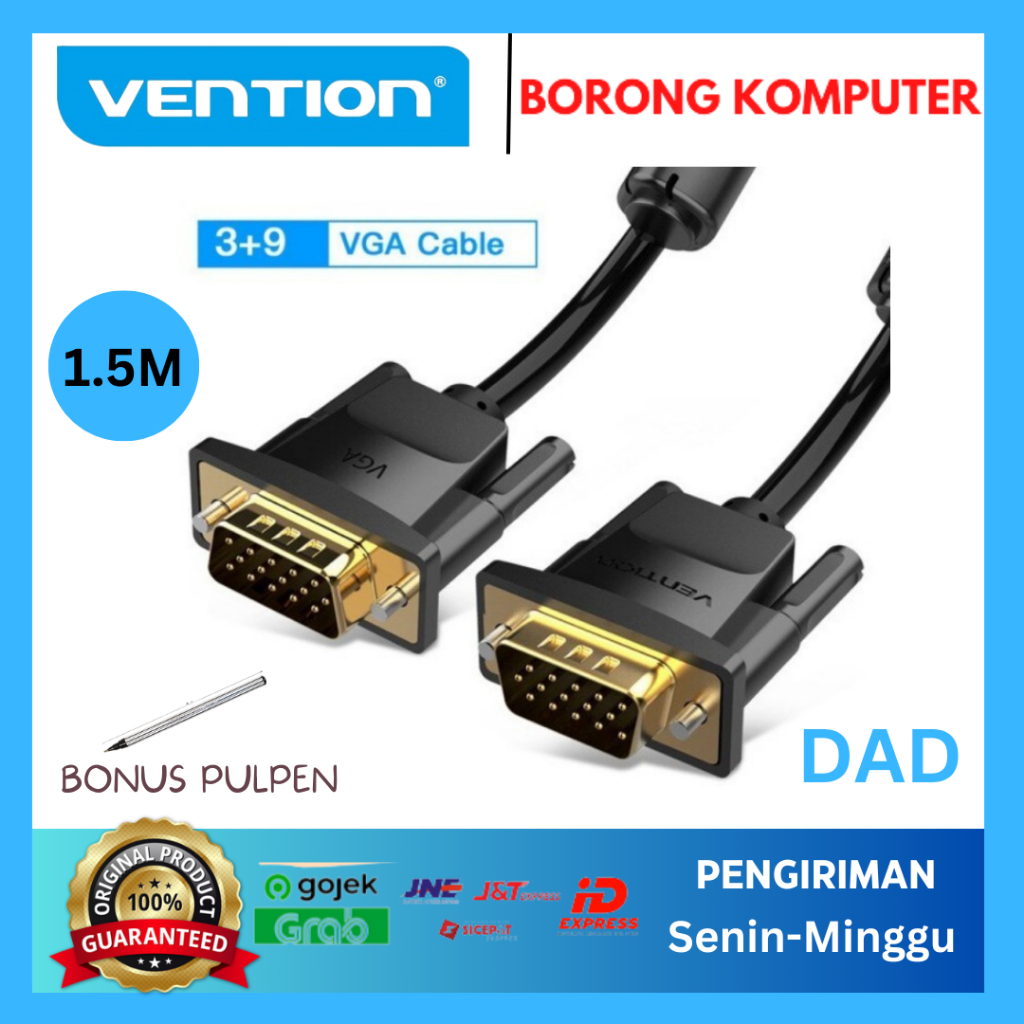 Jual Vention Kabel VGA 1.5M Male To Male With Ferrite Core - DAD 1,5M ...