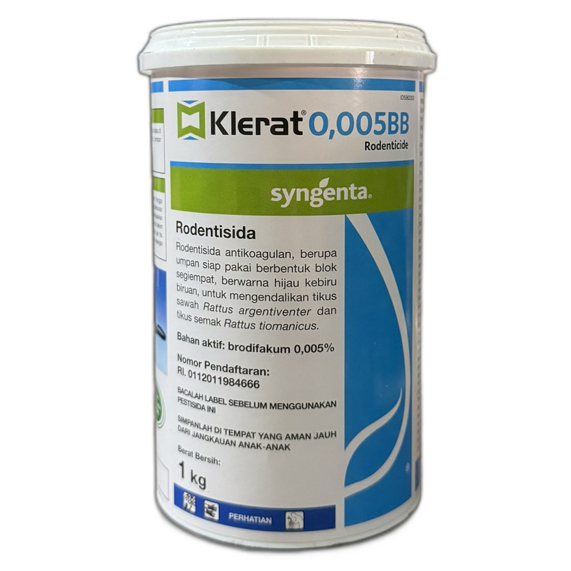 Jual RODENTISIDA KLERAT 0,005BB 1 KG SYNGENTA/RACUN BRODIFAKUM 0,005% ...