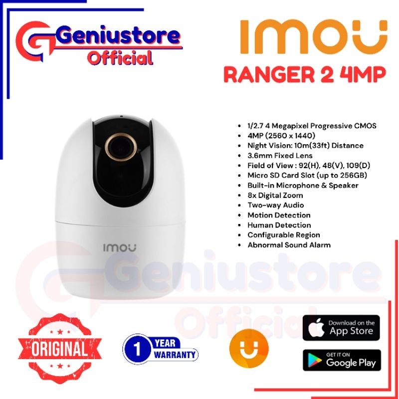 Jual IMOU RANGER 2 4MP Smart Home IP Camera CCTV INDOOR PAN & TILT ...