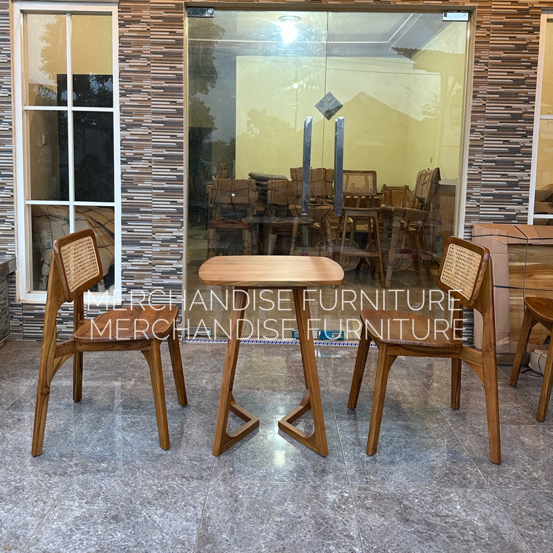 Jual Set Meja Kursi Cafe TV Kopi Rotan - Kursi Cafe Jati Retro - Meja Makan Cafe Retro Harga ...