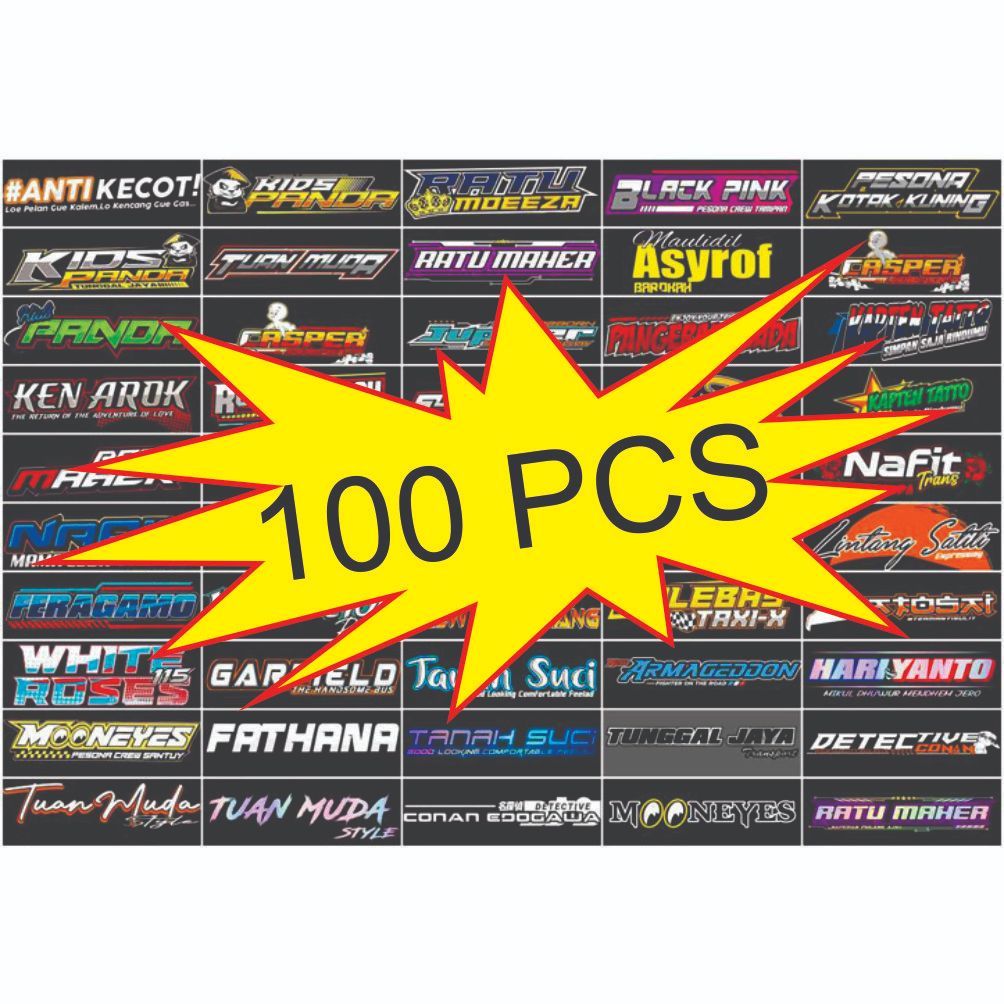 Jual Stiker Bus Basuri Sticker Bus Mania Telolet Viral Isi 100 pcs ...