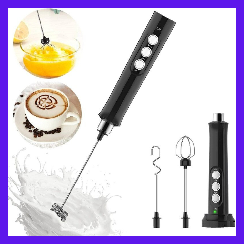 Jual Hand Mixer Mini 3 in 1 Whisk Beater Milk Frother USB Charge ...
