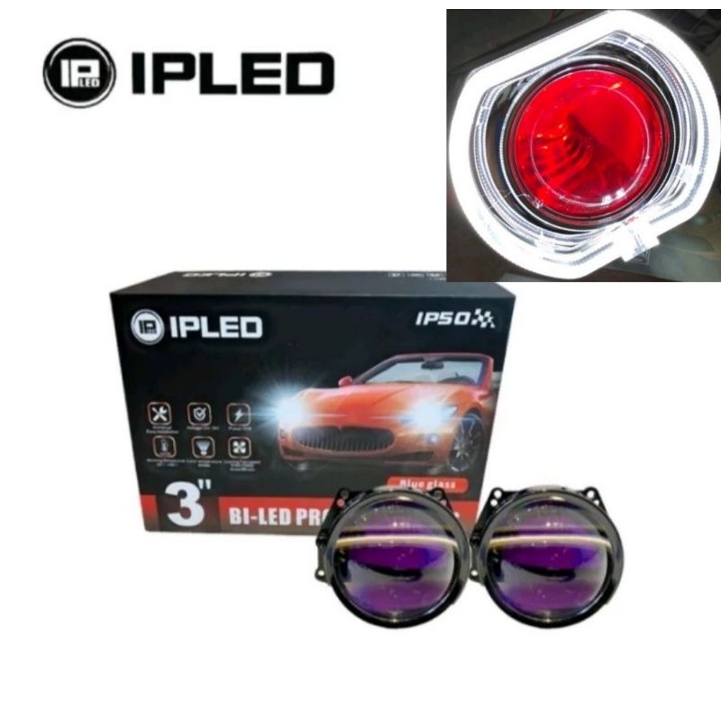 Jual biled ip50 3 inch IPLED PURPLE LENS 65 Watt Hi / Loo Beam | Shopee ...