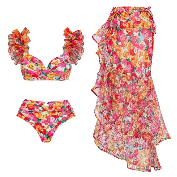 Jual 𝐑𝐄𝐀𝐃𝐘 𝐒𝐓𝐎𝐂𝐊 𝐒𝐀𝐅 - HAWAI FLOWER bustier bikini set 3 pcs woman ...