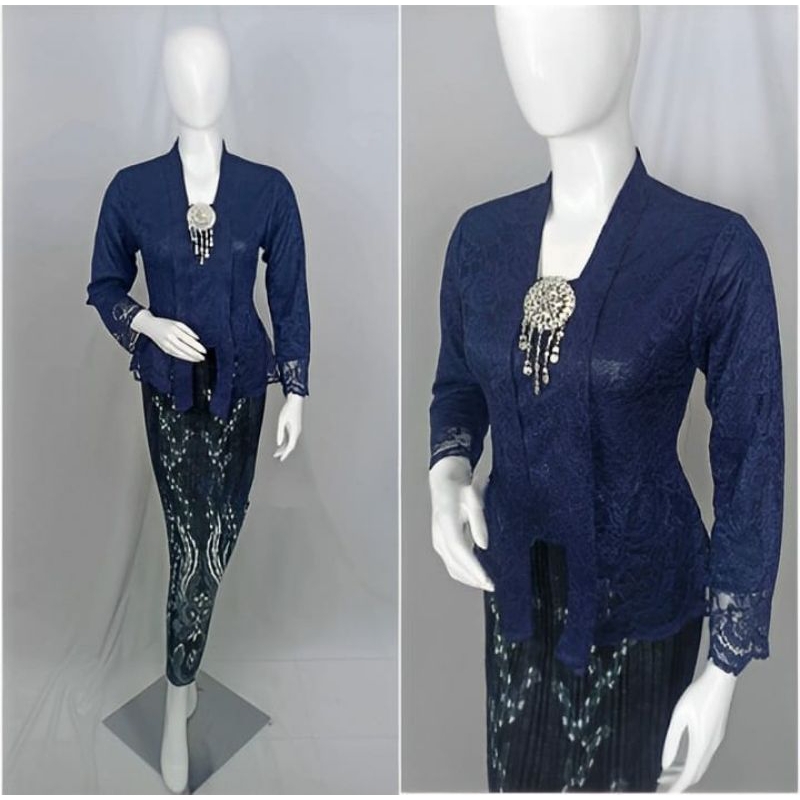 Jual setelan kebaya kutu baru modern lengan panjang kutu baru kerah sanghai baju kondangan ...