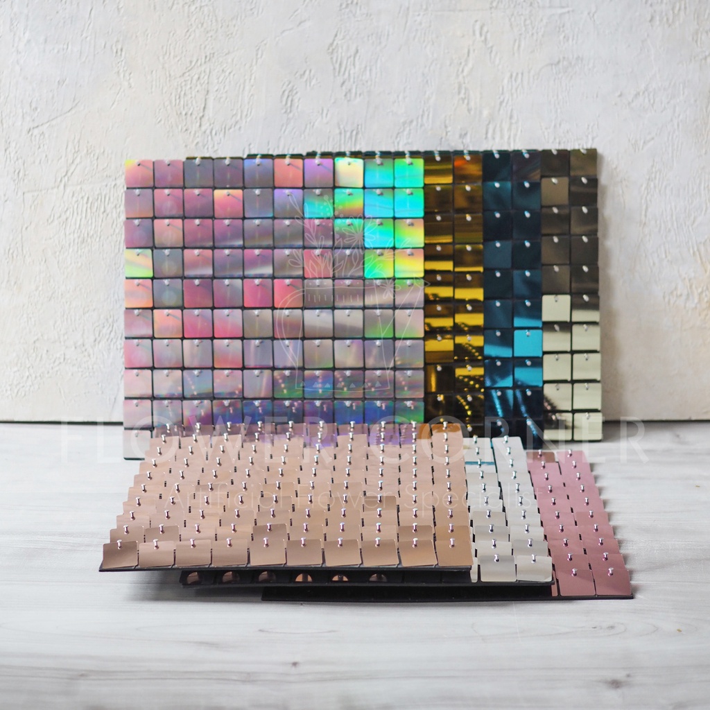 Jual Terlaris 5 Pcs Sequin Shimmer Tile Wall Panel Backdrop A241 ...