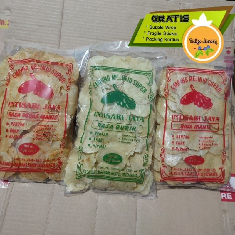 Jual Emping intisari mentah 400 gram super enak khas bantul yogyakarta ...