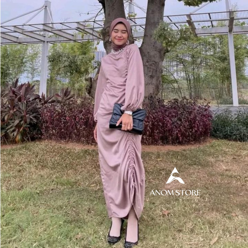 Jual Carla Dress Silk Serut Dress Muslim Wanita Gaun Bridesmaid Gamis ...