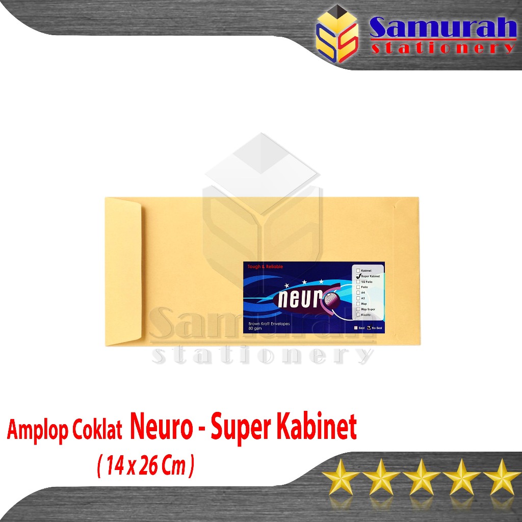 Jual Amplop Kertas Coklat Polos Neuro Ukuran Super Cabinet /Envelope ...