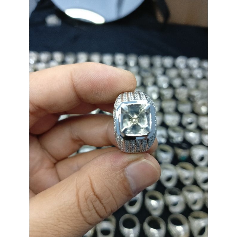 Jual ring perak semmi micro kotak dim 9x9 | Shopee Indonesia