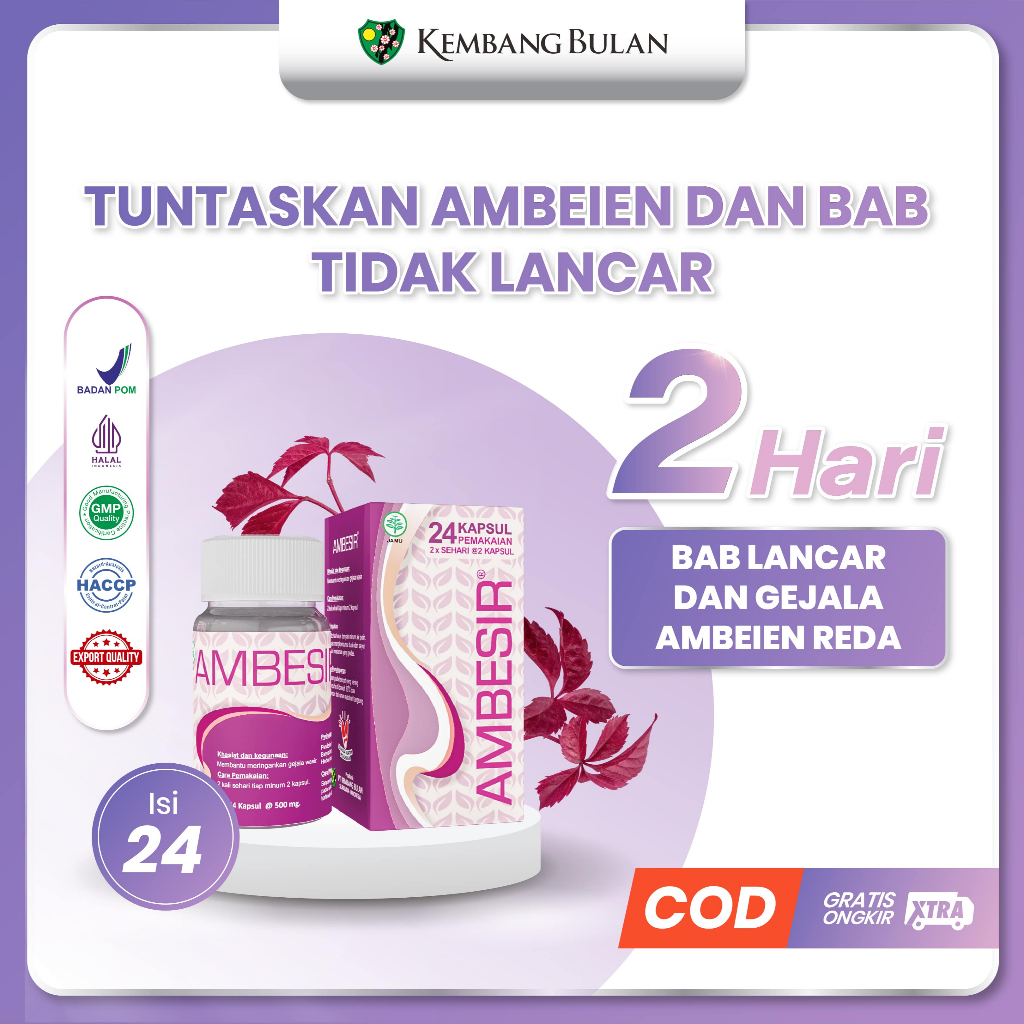 Jual Kembang Bulan Ambesir isi 24 kapsul - Obat Herbal Daun Ungu Wasir ...