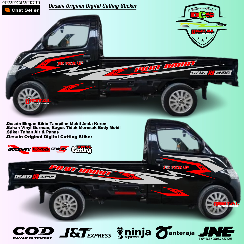 Jual Cutting Stiker Mobil Pickup Gran Max Stiker Striping PILOT DARAT ...