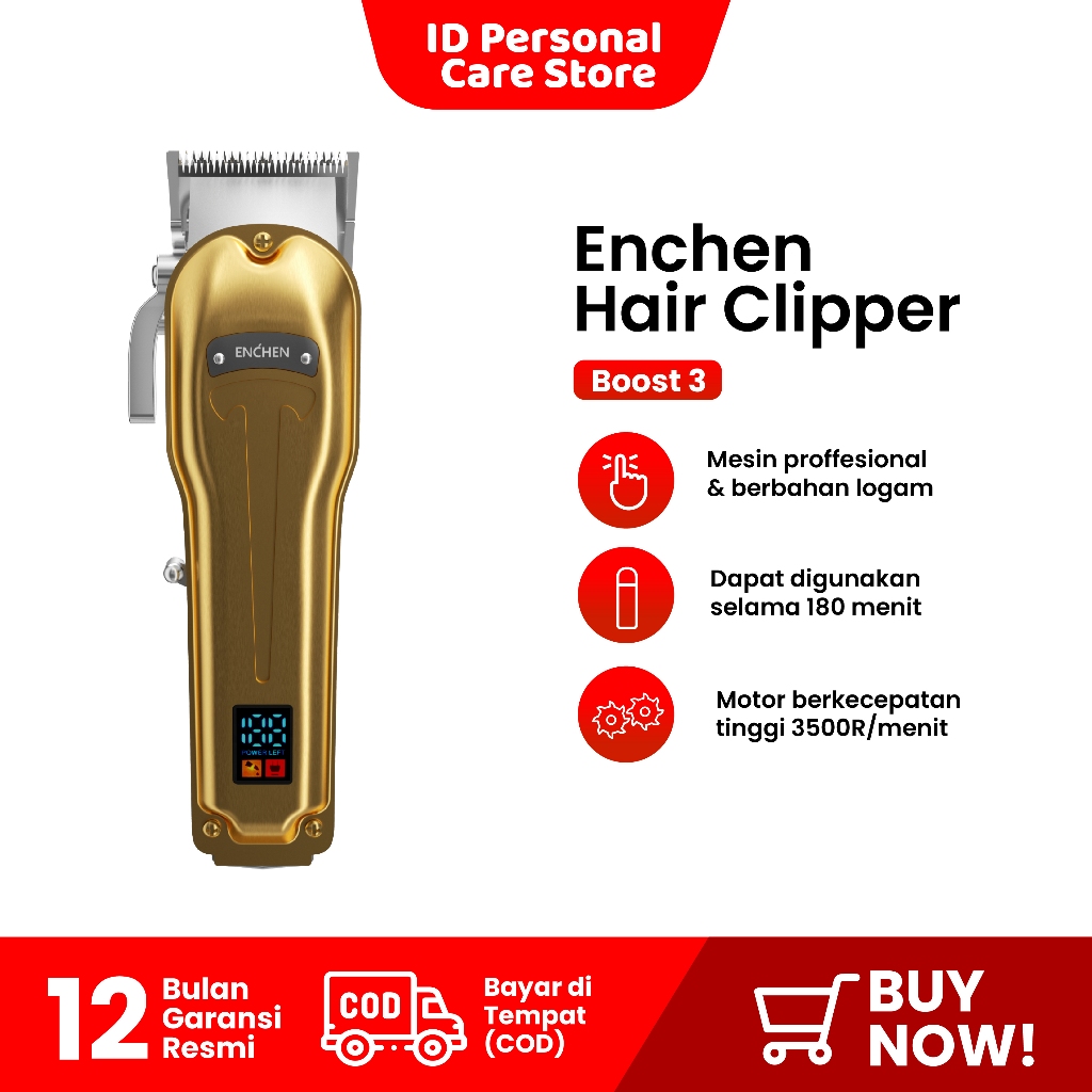 Jual ENCHEN Boost 3 Alat Cukur Rambut Gold Hair Clipper Electric Metal ...