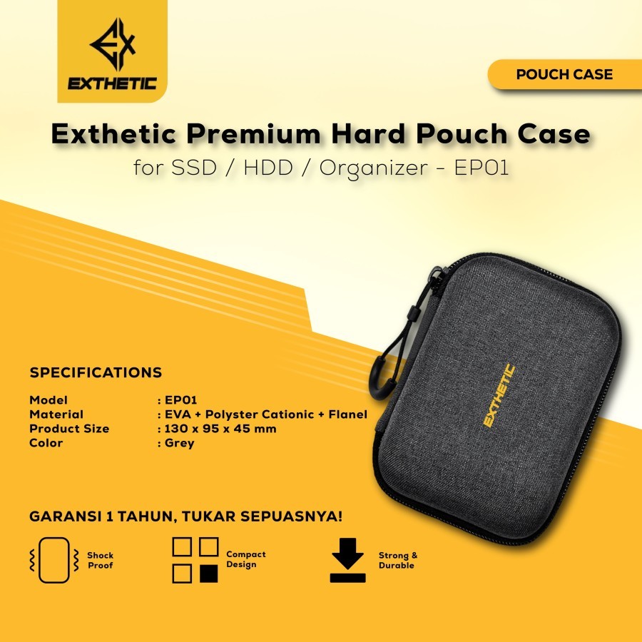 Jual Exthetic Premium Hard Pouch Case for SSD / HDD / Organizer - EP01 ...