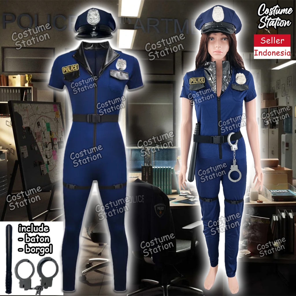Jual Kostum Police Woman / Costume Profesi Polisi Halloween cewe dewasa ...