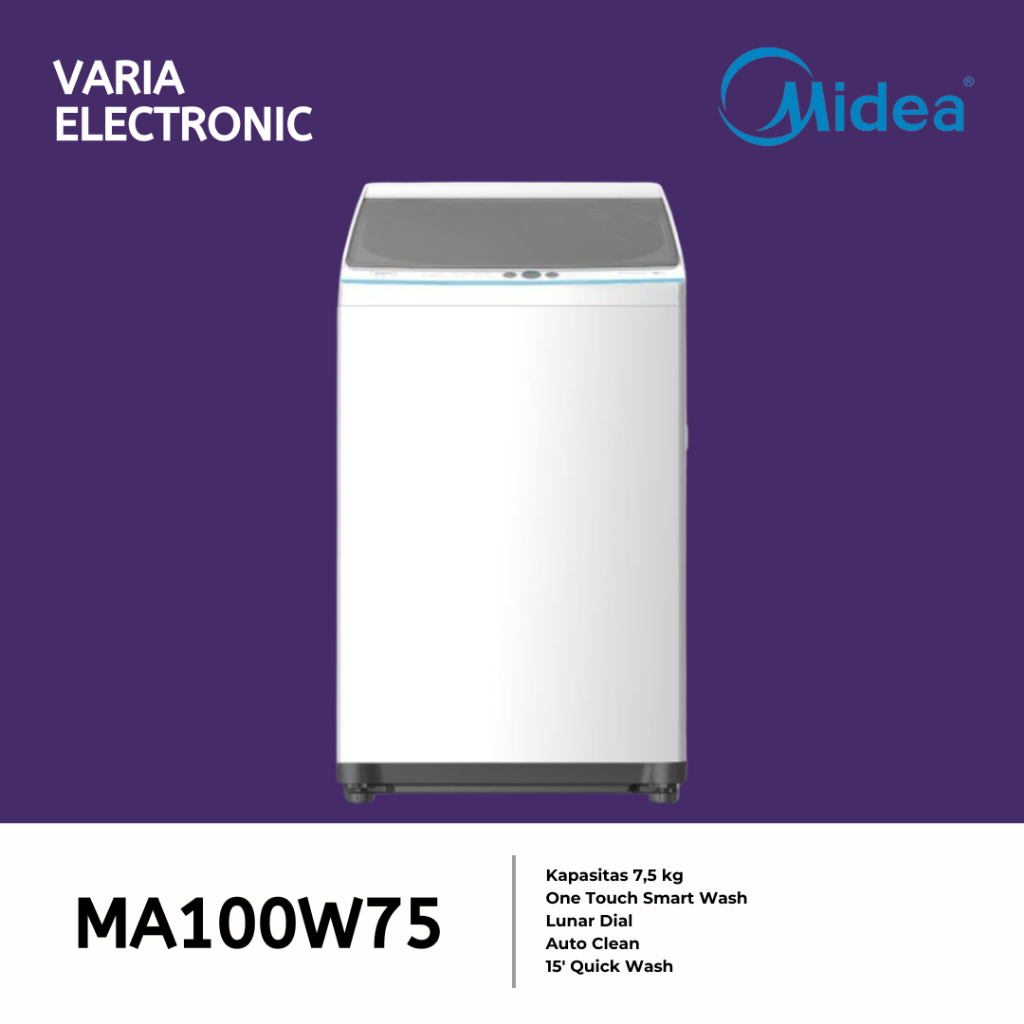 Jual Mesin Cuci Top Loading MIDEA MA100W75 Kapasitas 7,5 Kg - One Touch ...