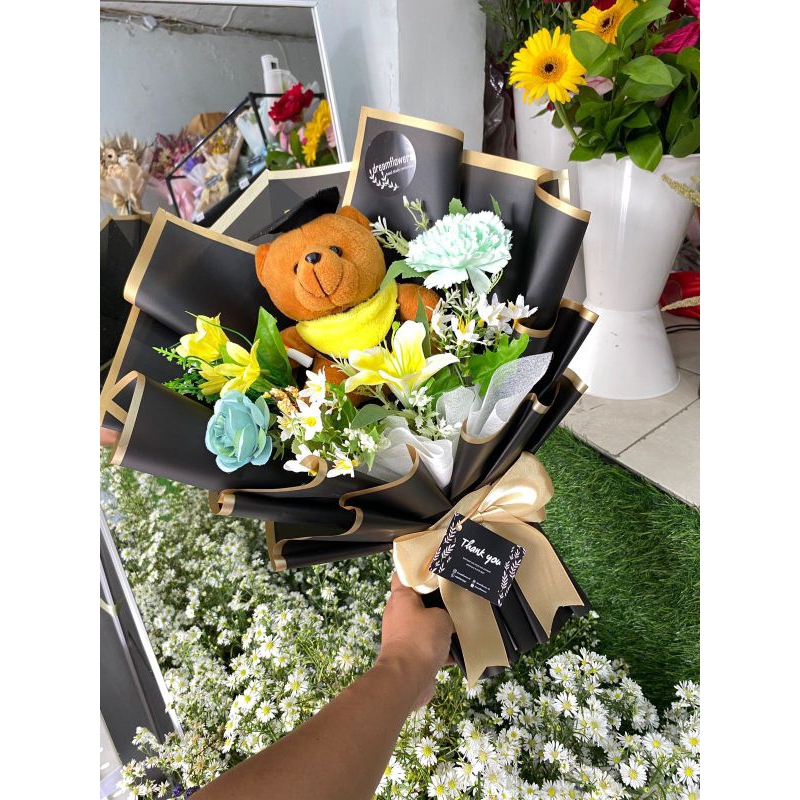 Jual buket bunga wisuda polos / pakai coklat buket stand ukuran 45cm ...