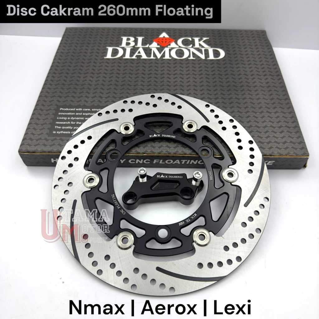 Jual BLACK DIAMOND DISC CAKRAM RACING NMAX | AEROX | LEXI 260MM CAKRAM FLOATING CNC RACE ...