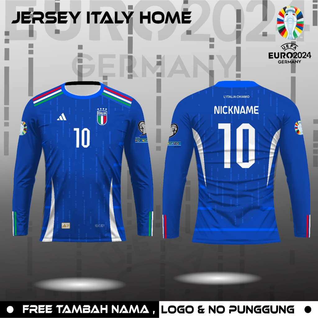 Jual Jersey kaos sepak bola timnas itali baju piala eropa jerman 2024 ...
