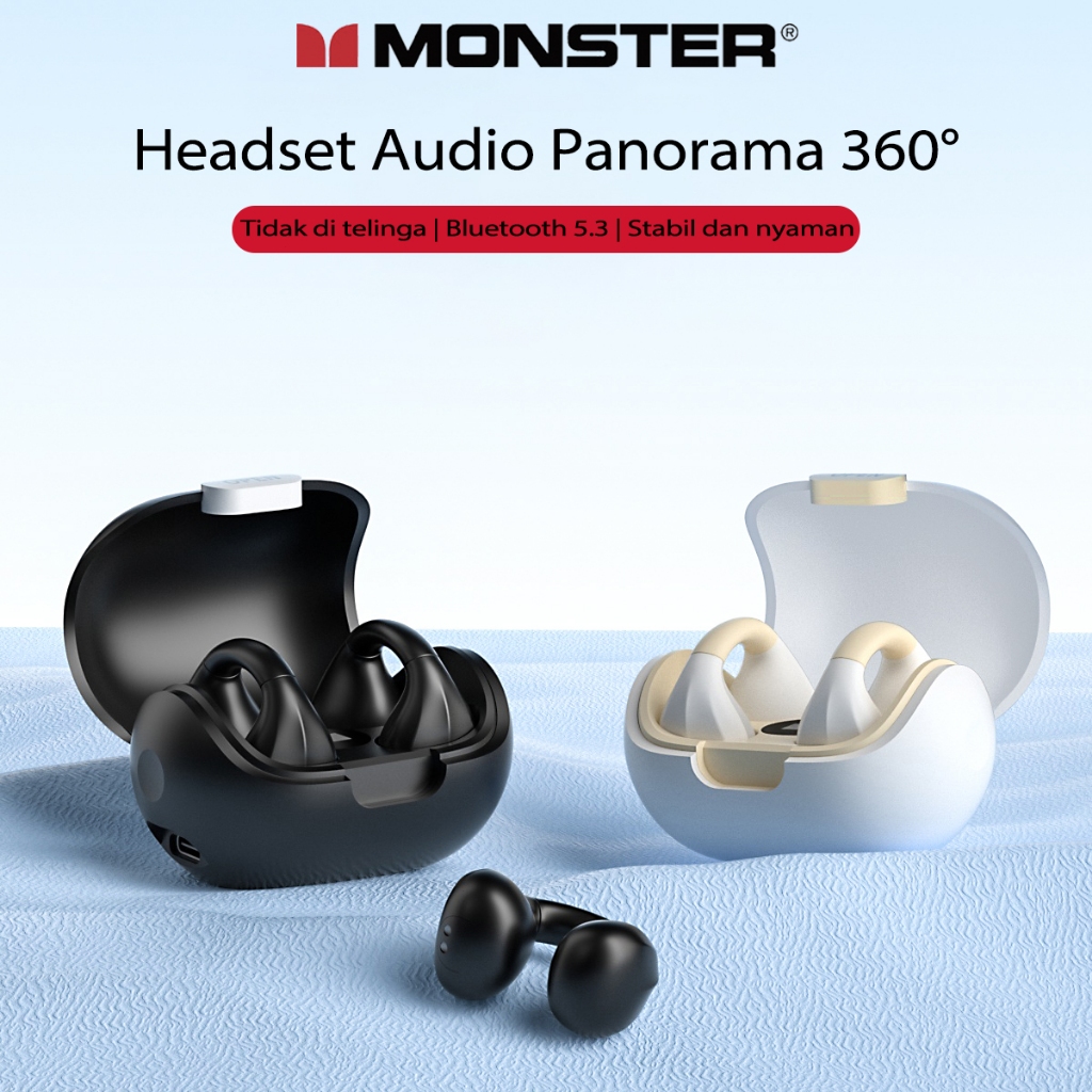 Jual Monster Open Ear 101 TWS Headset Bluetooth 5.3 Ear-clip Earphone ...